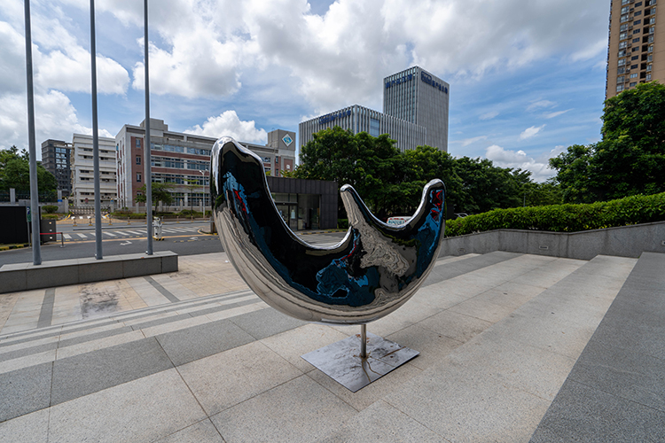 Abstract half moon sculpture - Metal Sculpture Specialist