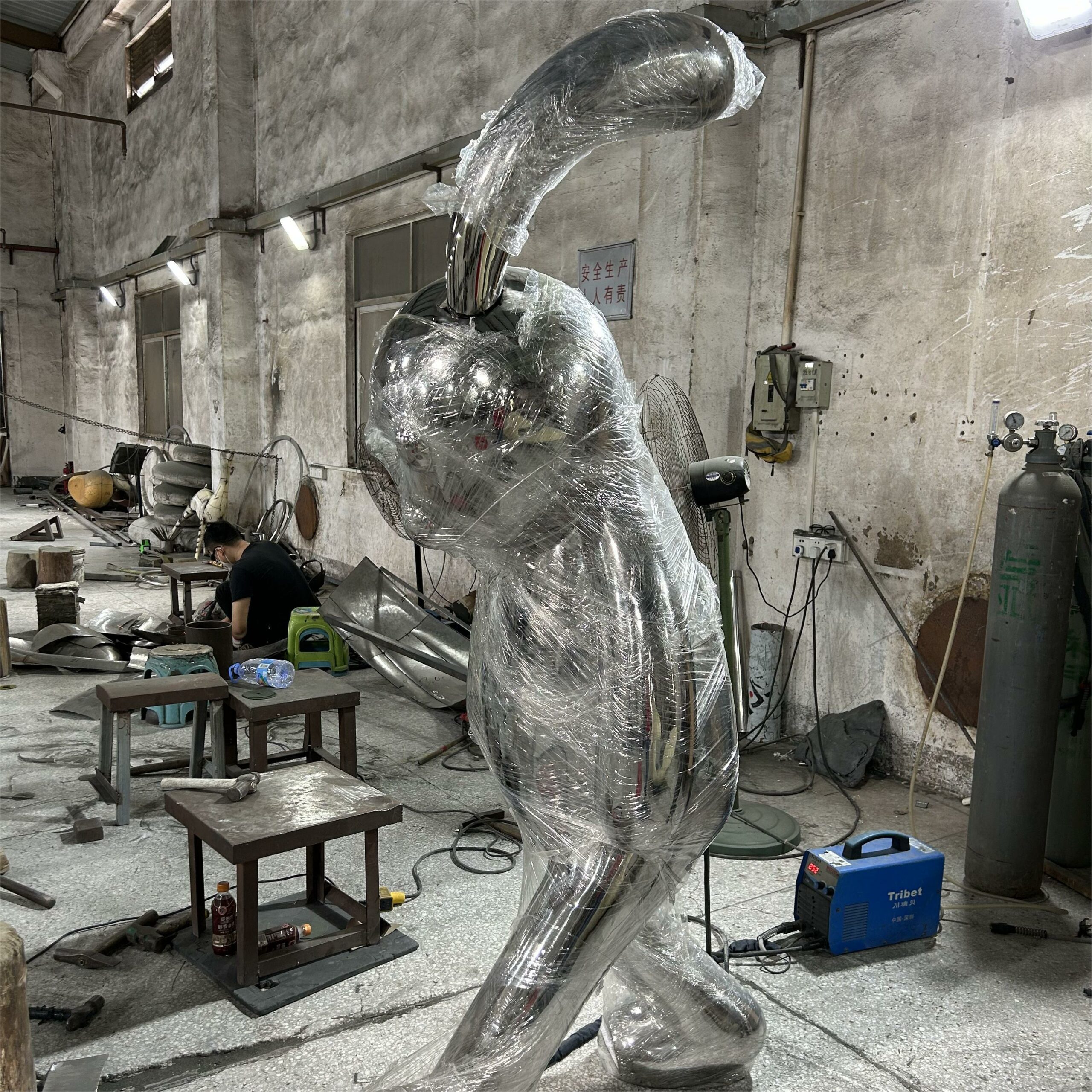 Stainless Steel Sculpture "Walking Rabbit" - Metal Sculpture Specialist