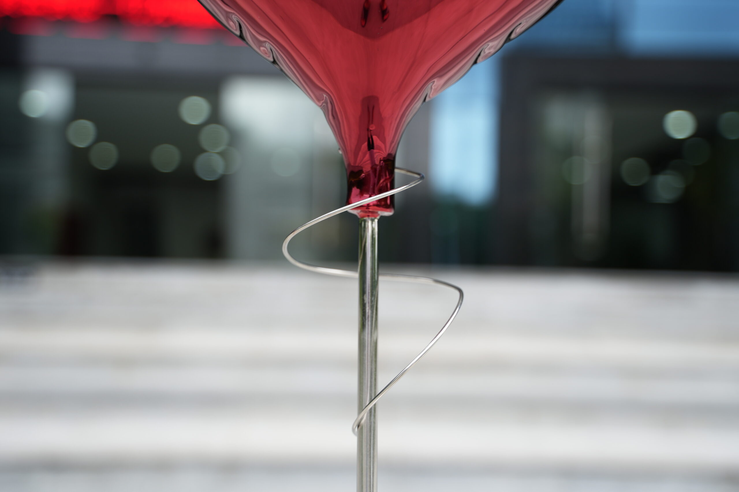 Stainless steel red love sculpture - Metal Sculpture Specialist