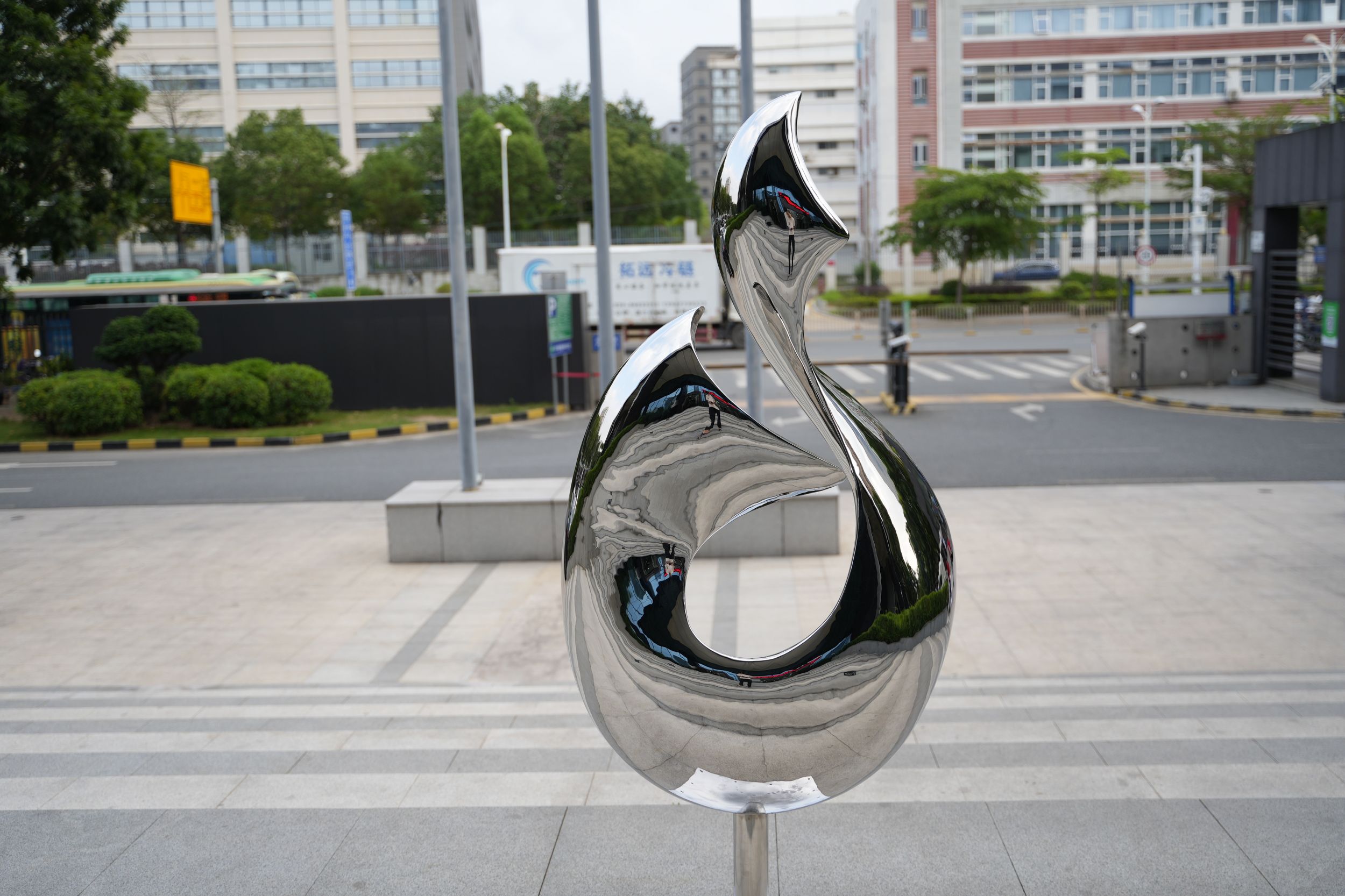 Stainless Steel Abstract Flower Sculpture - Metal Sculpture Specialist