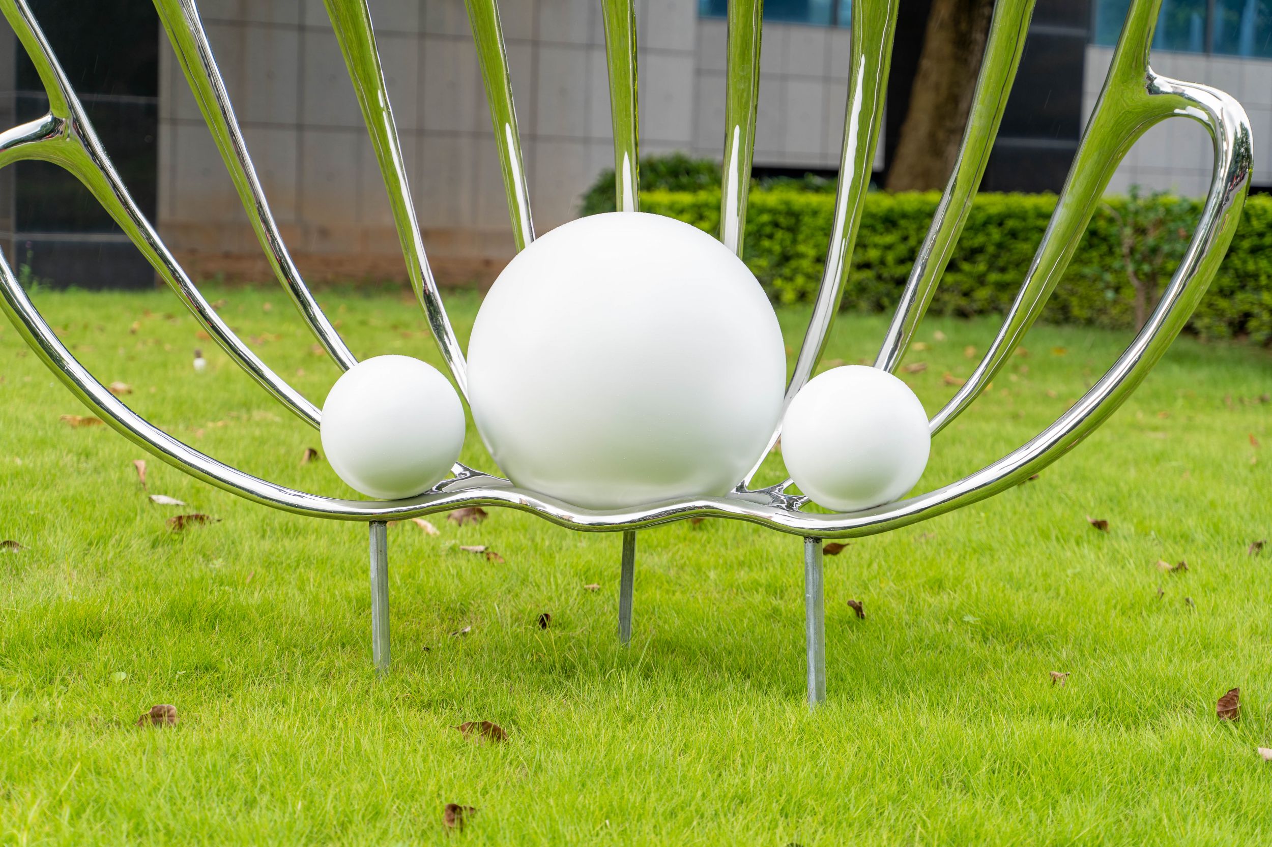 Stainless steel hollow shell sculpture - Metal Sculpture Specialist