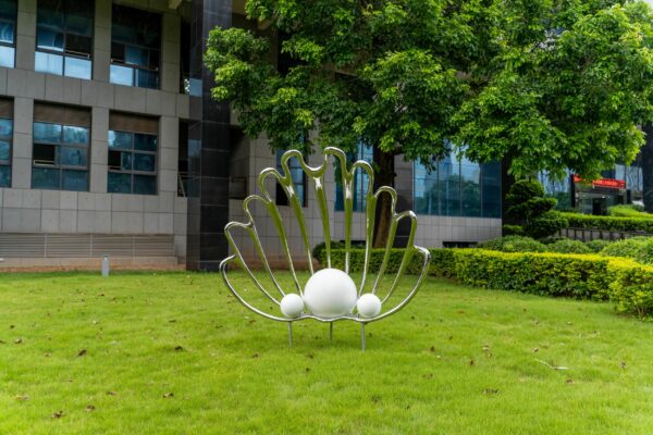 Stainless steel hollow shell sculpture - Metal Sculpture Specialist