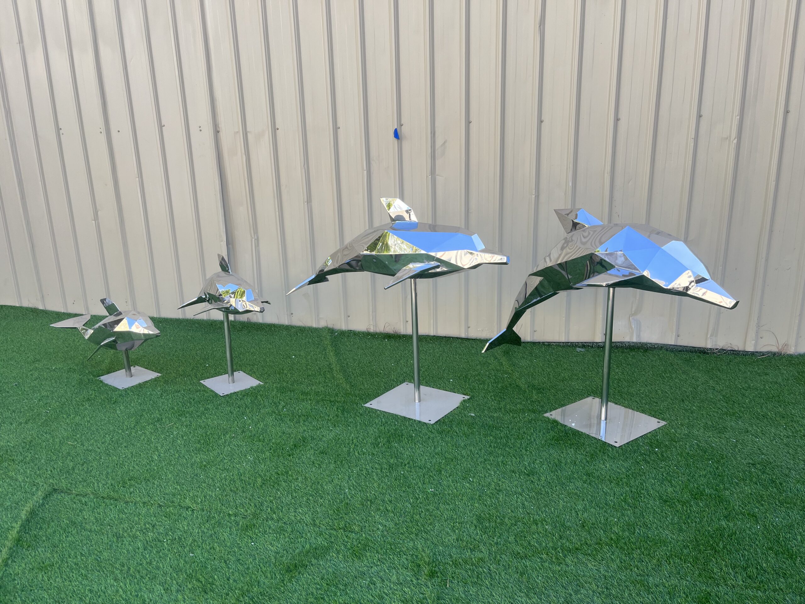 stainless steel dolphin sculpture - Metal Sculpture Specialist