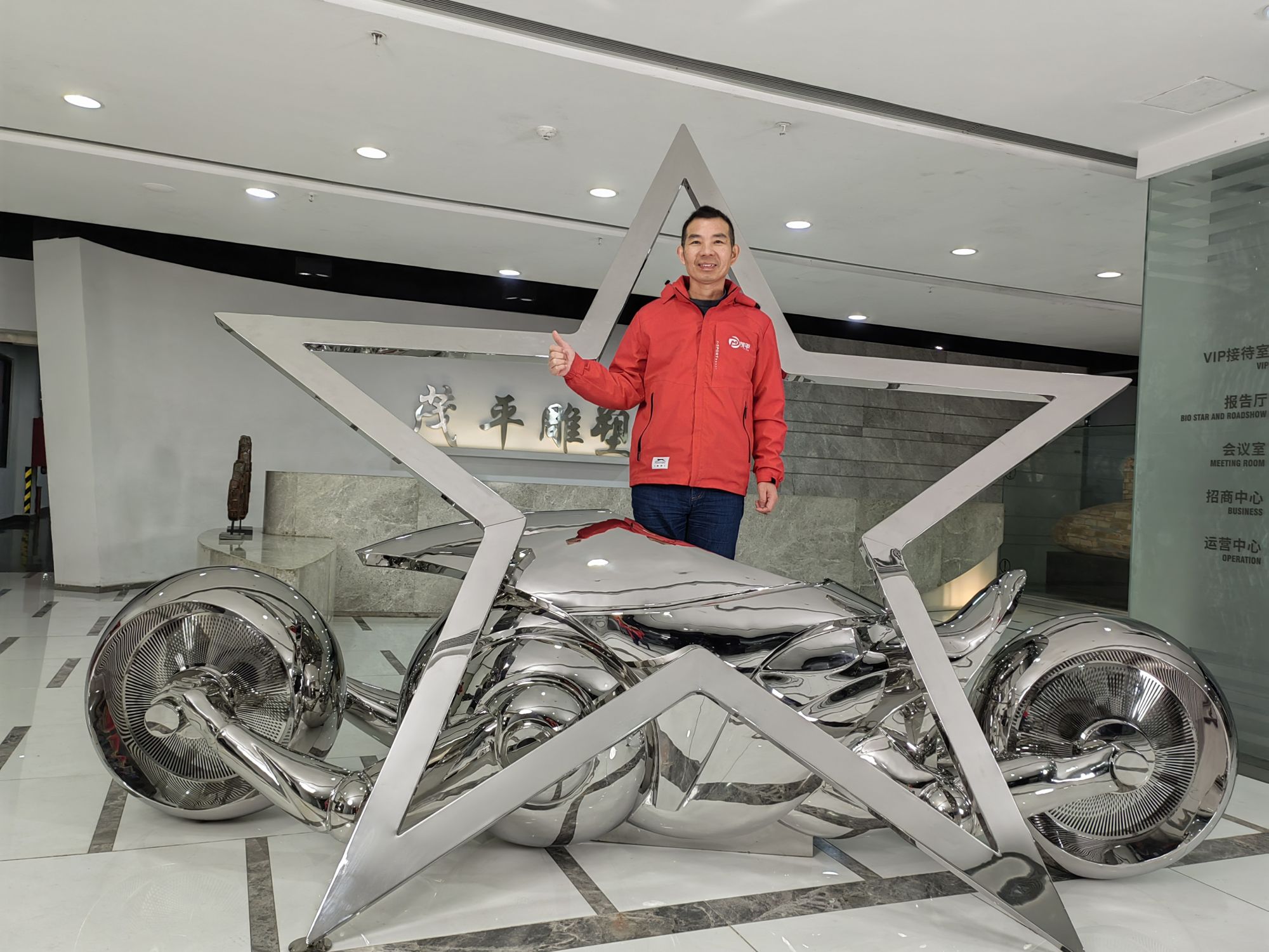 Stainless Steel Motorcycle Sculpture - Metal Sculpture Specialist