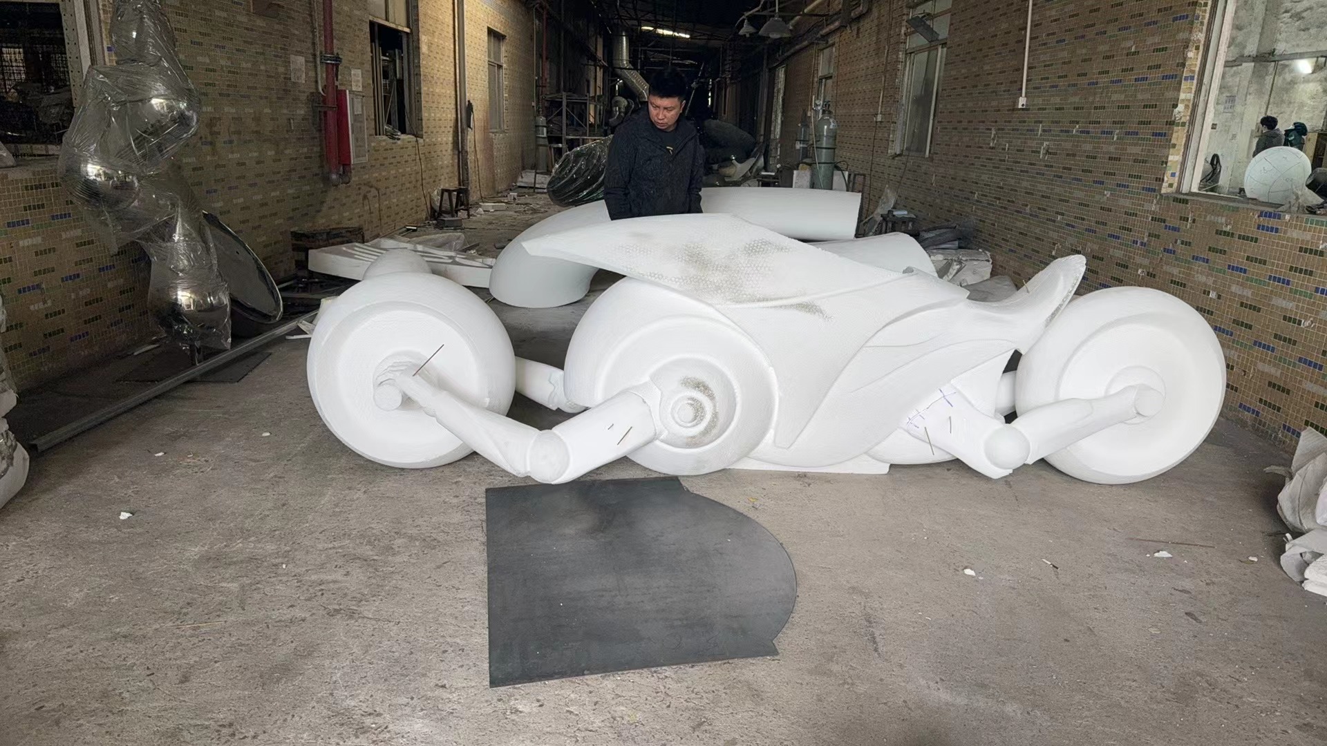 Stainless Steel Motorcycle Sculpture - Metal Sculpture Specialist