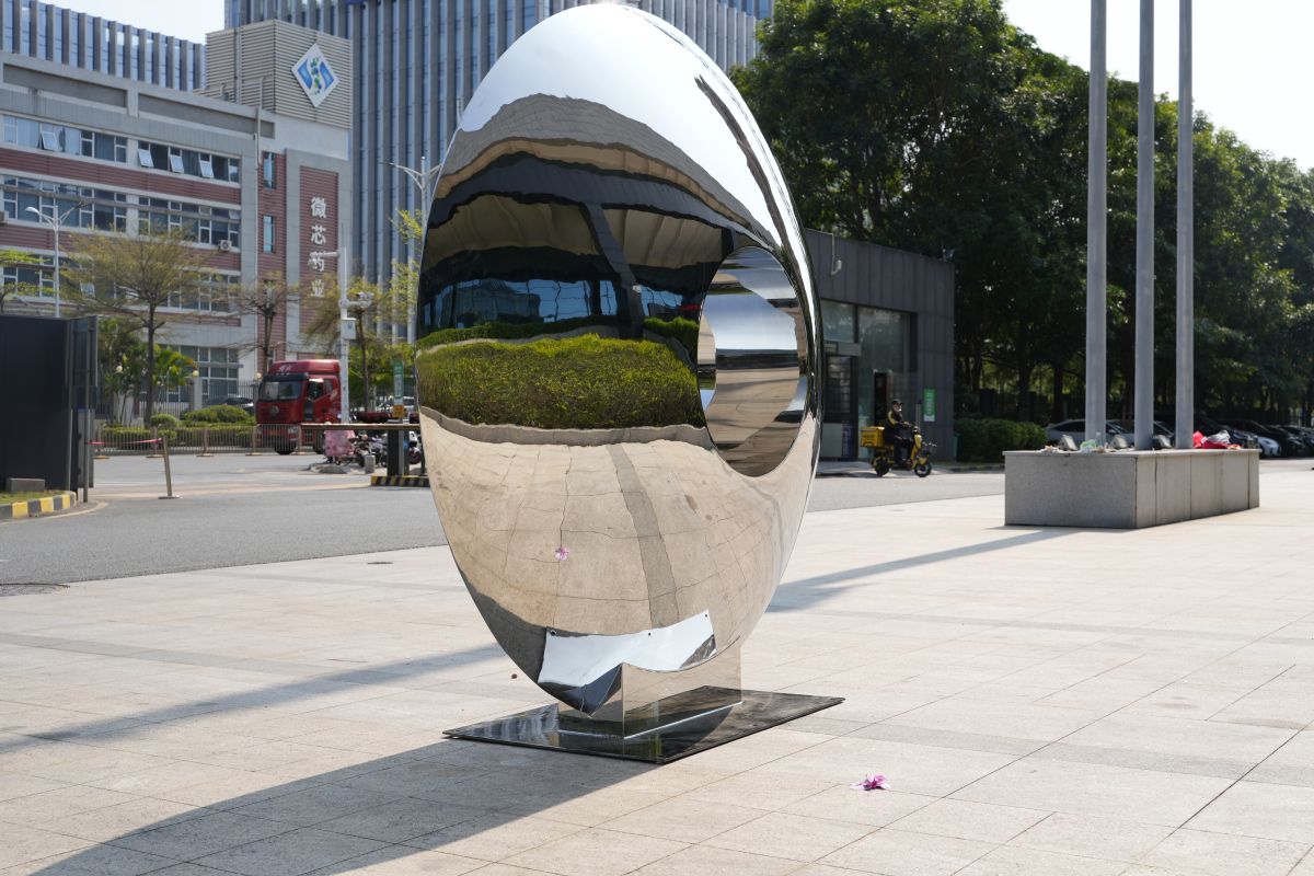 Stainless Steel Ring Mirror Sculpture - Metal Sculpture Specialist