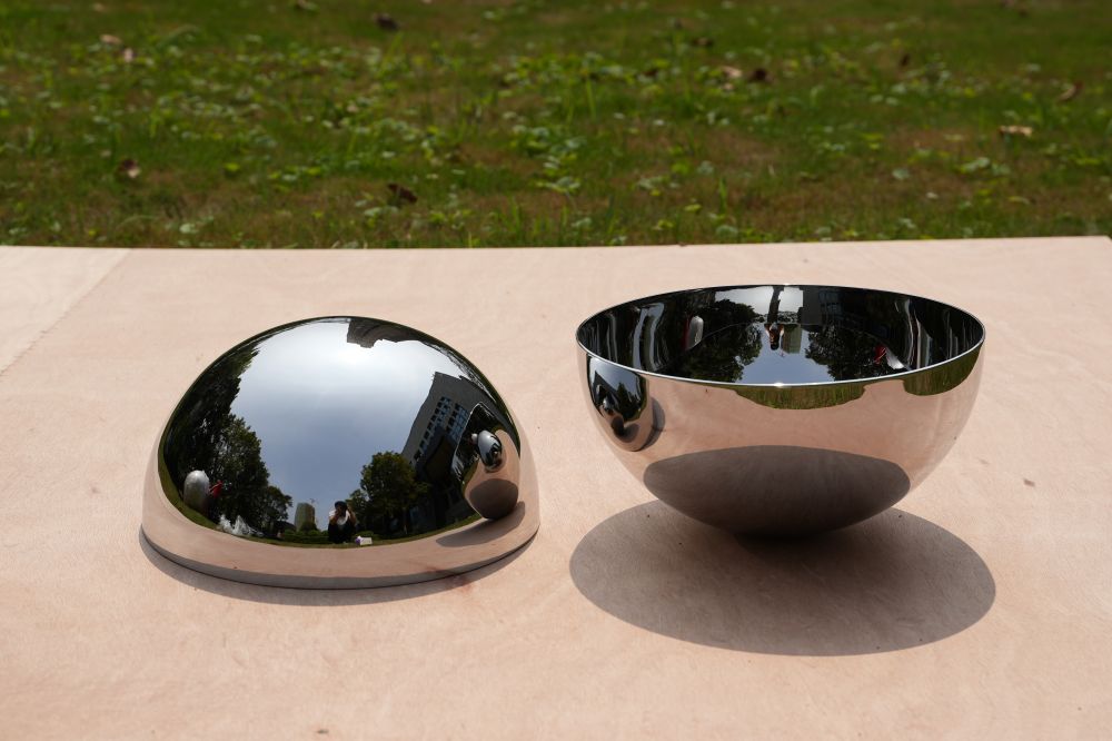 20CM diameter mirror 304 stainless steel hemisphere sculpture - Metal ...