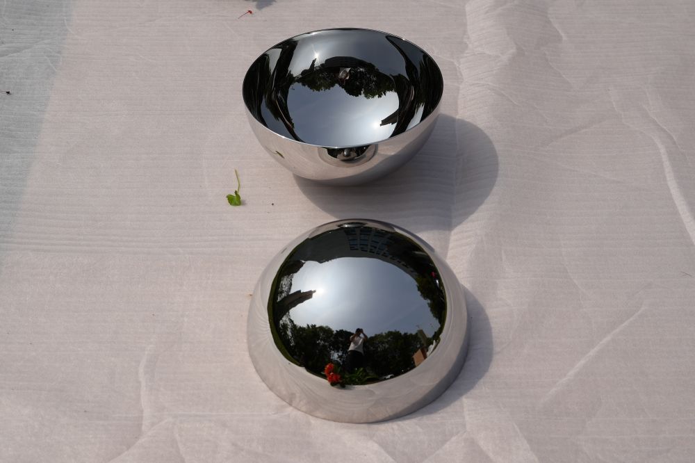 20CM diameter mirror 304 stainless steel hemisphere sculpture - Metal ...