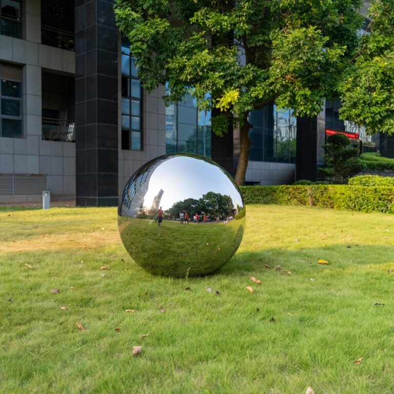 2-meter diameter stainless steel sphere sculpture - Sculpture Factory ...