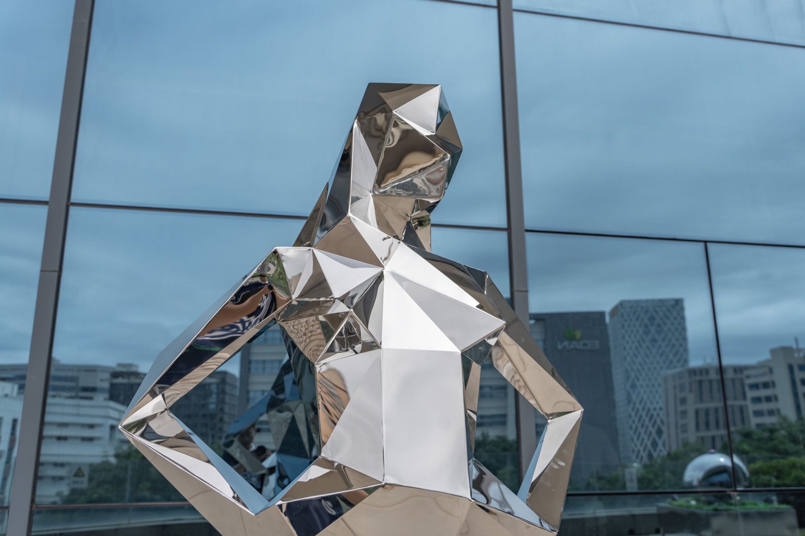 Stainless Steel Lady Sculpture - Metal Sculpture Specialist