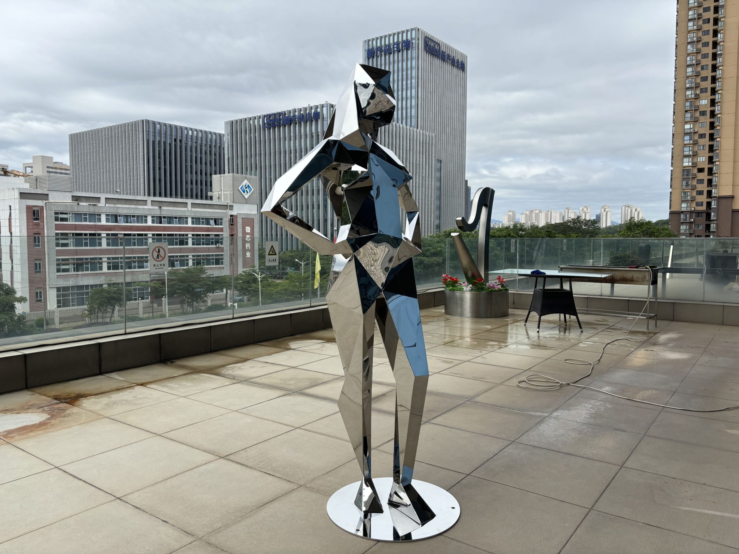 Stainless Steel Lady Sculpture - Metal Sculpture Specialist