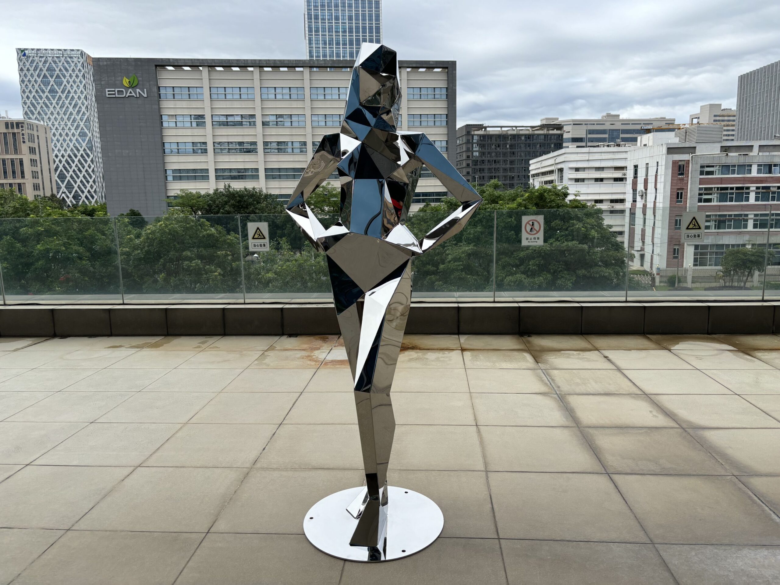 Stainless Steel Lady Sculpture - Metal Sculpture Specialist