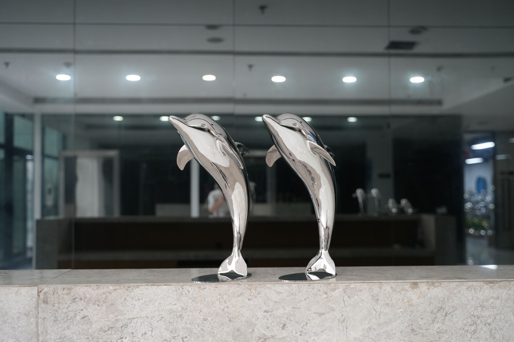 stainless steel dolphin sculpture - Metal Sculpture Specialist