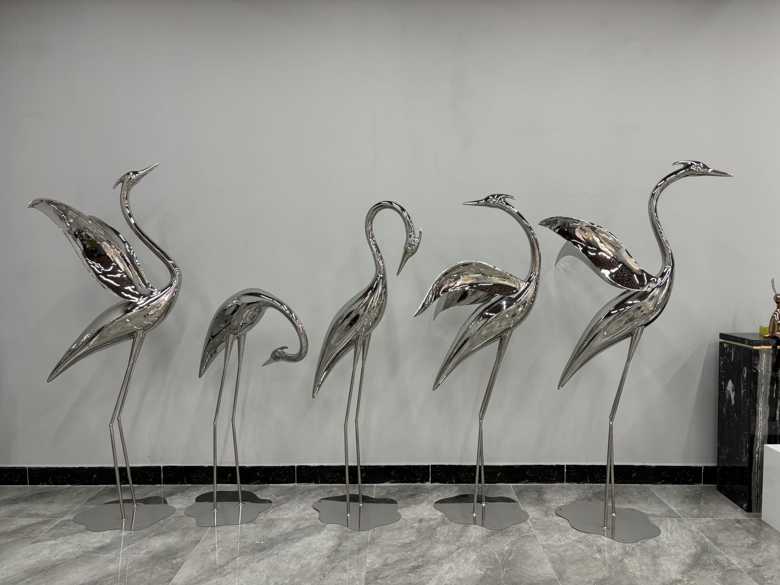 Stainless Steel Crane Sculpture - Metal Sculpture Specialist