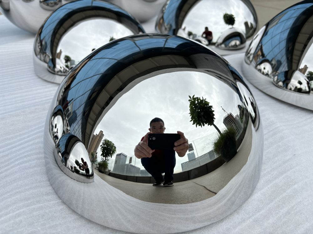 304 stainless steel hemisphere sculpture - Metal Sculpture Specialist