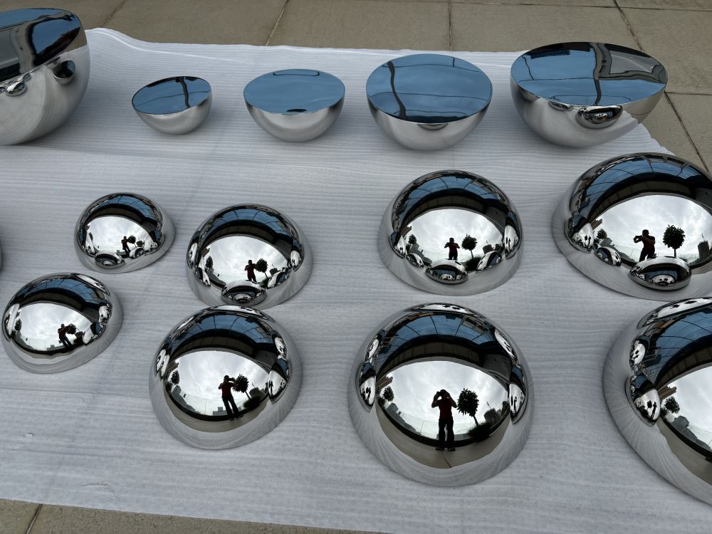 304 stainless steel hemisphere sculpture - Metal Sculpture Specialist