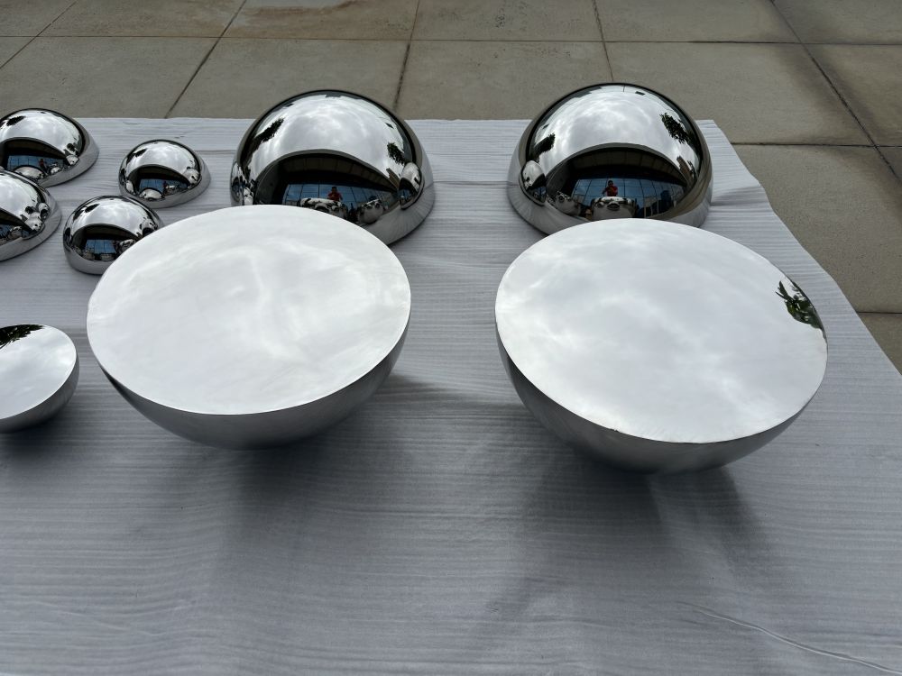 304 stainless steel hemisphere sculpture - Metal Sculpture Specialist
