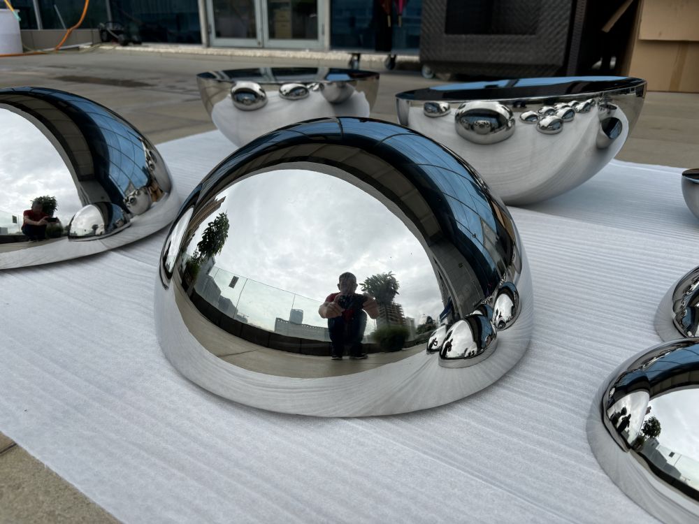 304 stainless steel hemisphere sculpture - Metal Sculpture Specialist